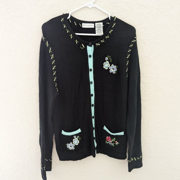 White Stag | Sweaters | Vintage White Stag Knit Cardigan Floral ...